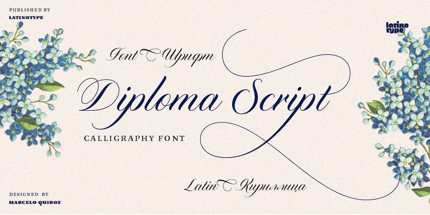 Шрифт Diploma Script Basic + Ornaments Cyrillic - pro-catalog