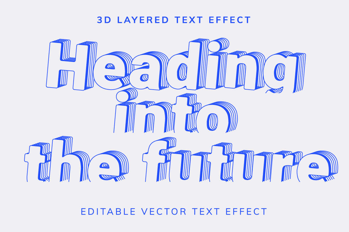 Vector 3D layered text effect eps - pro-catalog